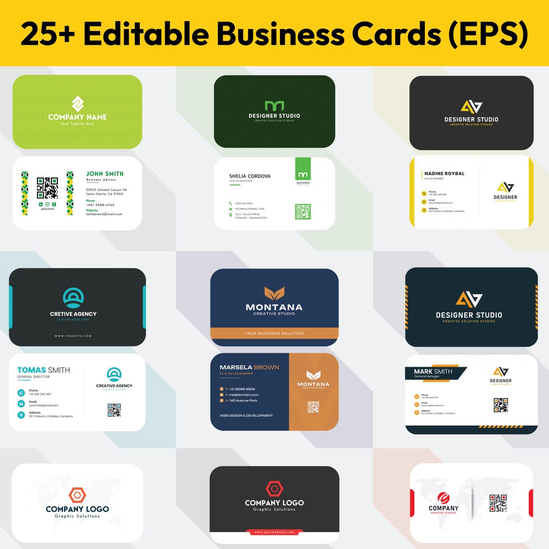 25+ Editable Business Card Designs | AI & EPS Templates | Modern ...