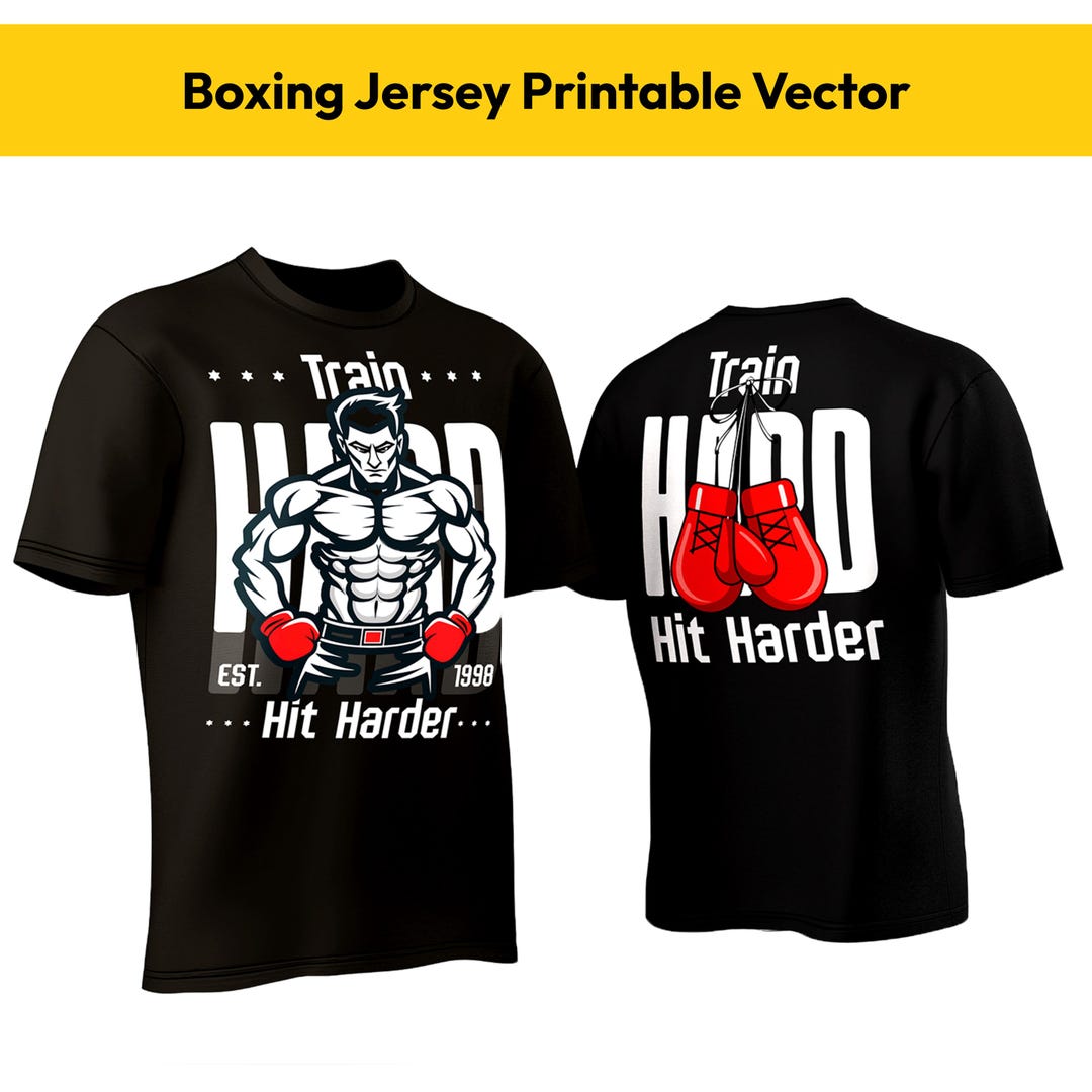 Boxing Jersey Design Template | AI EPS PNG | Print Ready File - Etsy