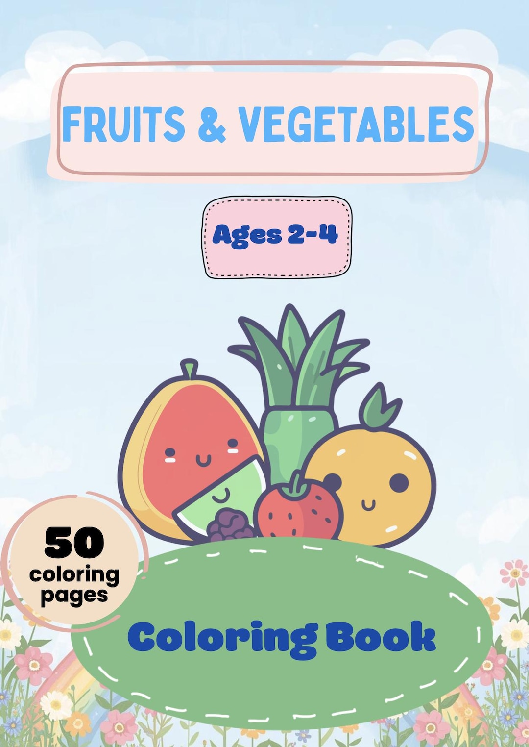 Fruits and Vegetables Coloring Booklet - Etsy