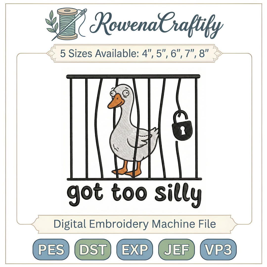Got Too Silly Goose Embroidery Design, Funny Silly Goose Machine ...