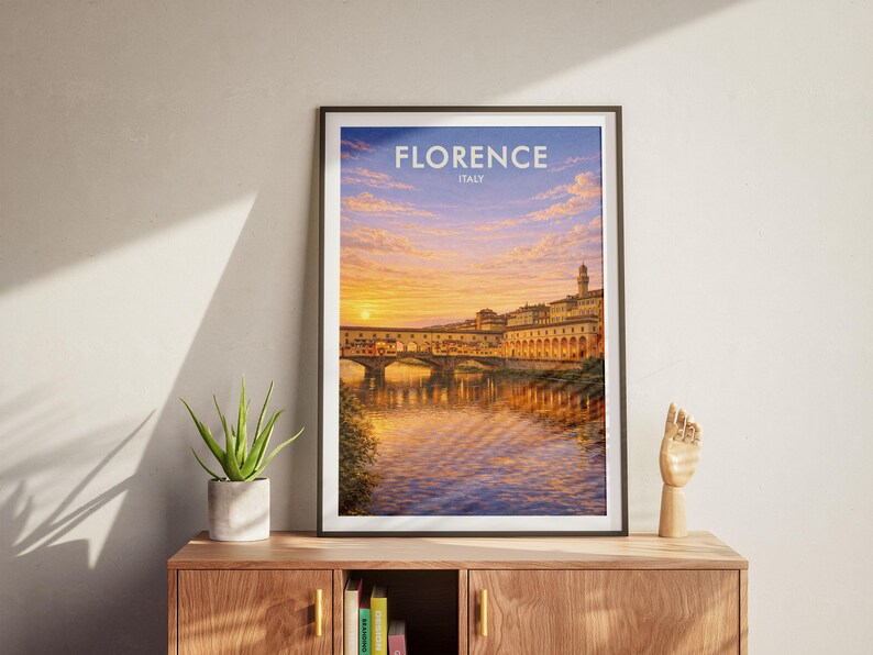 Florence Italy Poster, Ponte Vecchio Wall Art, Florence River View ...