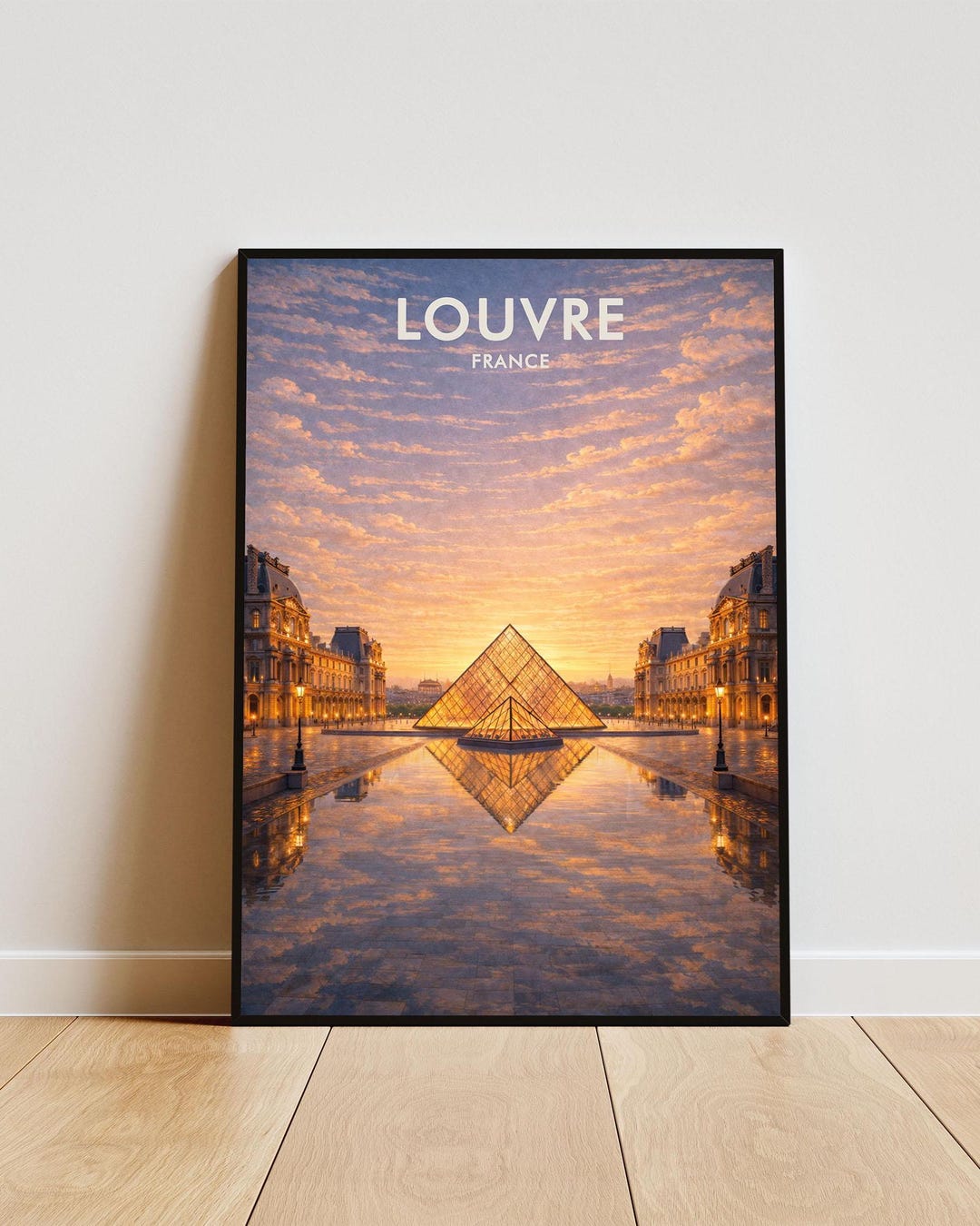 Louvre Museum Poster – Paris France Sunset Wall Art, Iconic Travel ...