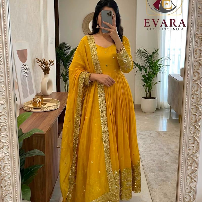 Indian Traditional Yellow Dress - Etsy