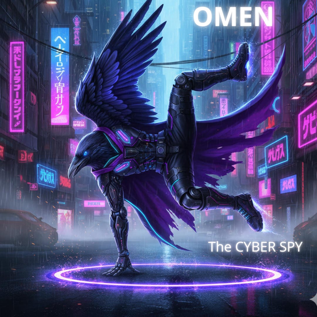 Cyberpunk Raven Art Print | Neon Sci-fi Crow Spy (digital Download) - Etsy