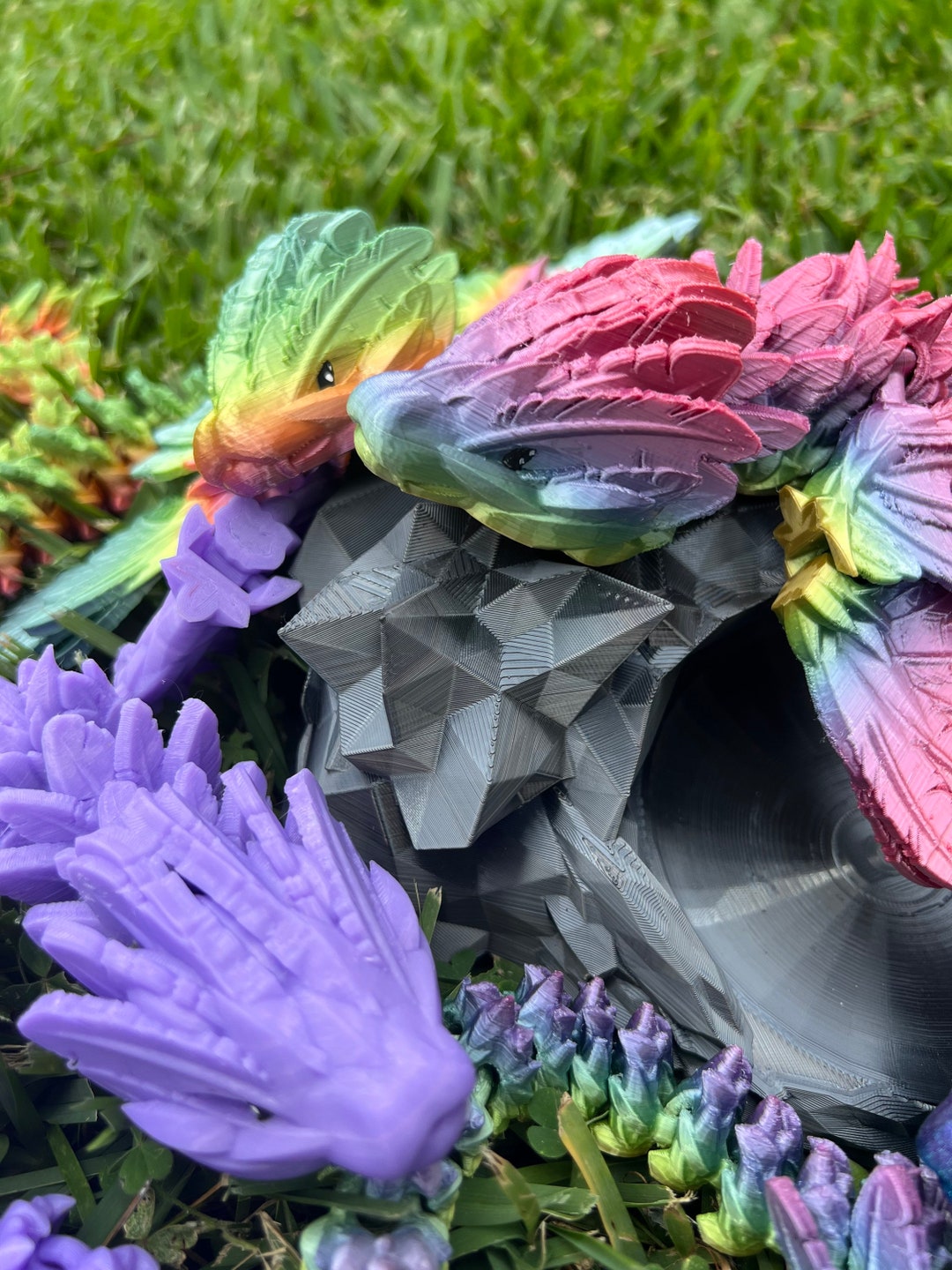 Feather Serpent Dragon - Quetzalcoatl Winged Fidget Toy - Articulated ...