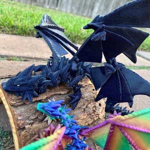 Spiked Double-winged Dragon - Articulated Fidget Toy With Removable ...