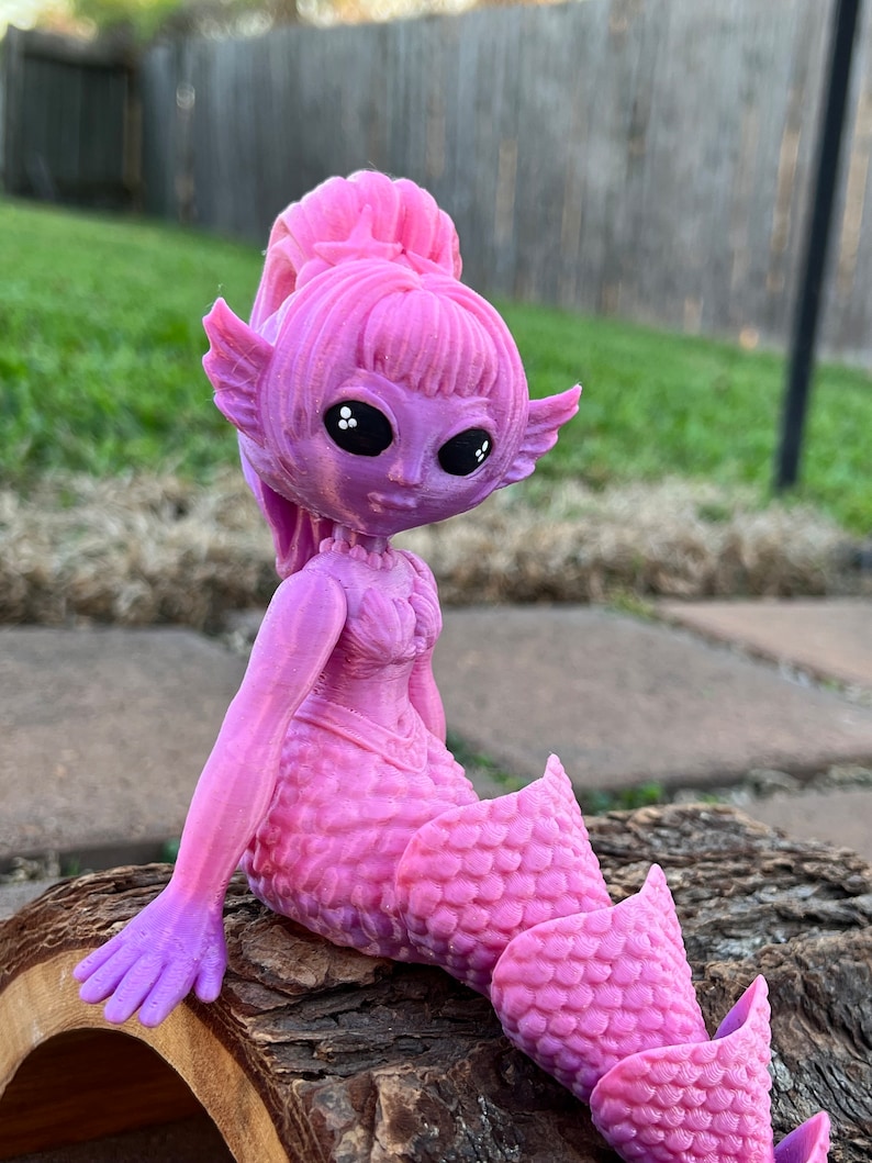 Mermaid Fidget Toy - Articulated Mermaid With Moving Tail, Arms & Head ...
