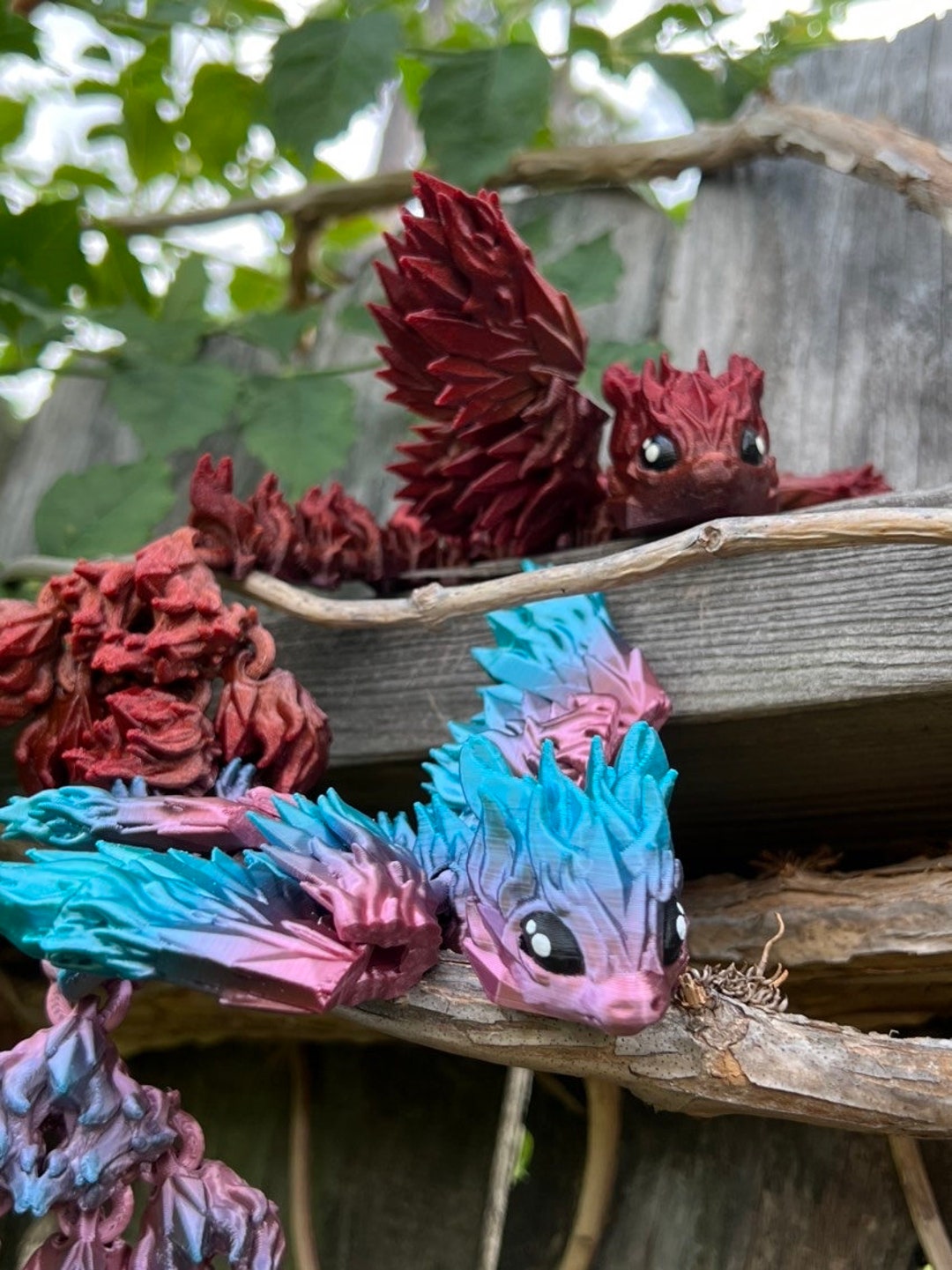 Fire Sprite Dragon Fidget - Articulated Baby Fire Dragon With Double ...