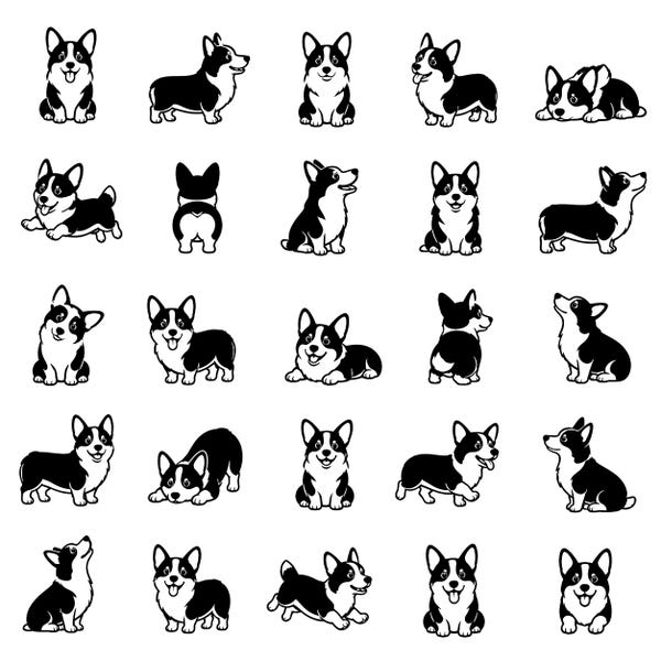 Corgi Outline Drawing - Etsy UK
