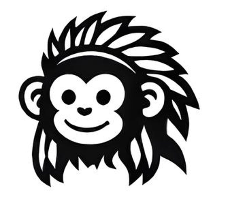 Monkey SVG Icons Bundle – 24 Unique Primate Outline Graphics, Bold Line ...