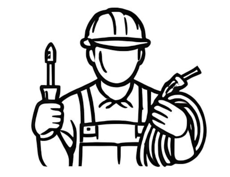 Electrician SVG Icons Bundle – 24 Unique Black Outline, Bold Line Art ...