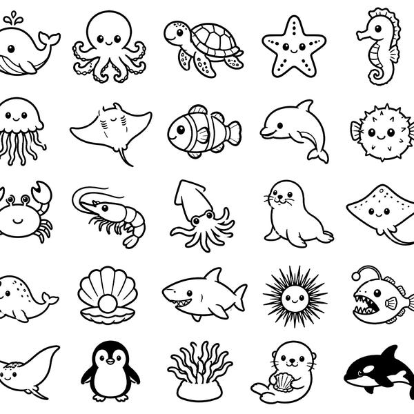 Sea Animal Draw - Etsy New Zealand