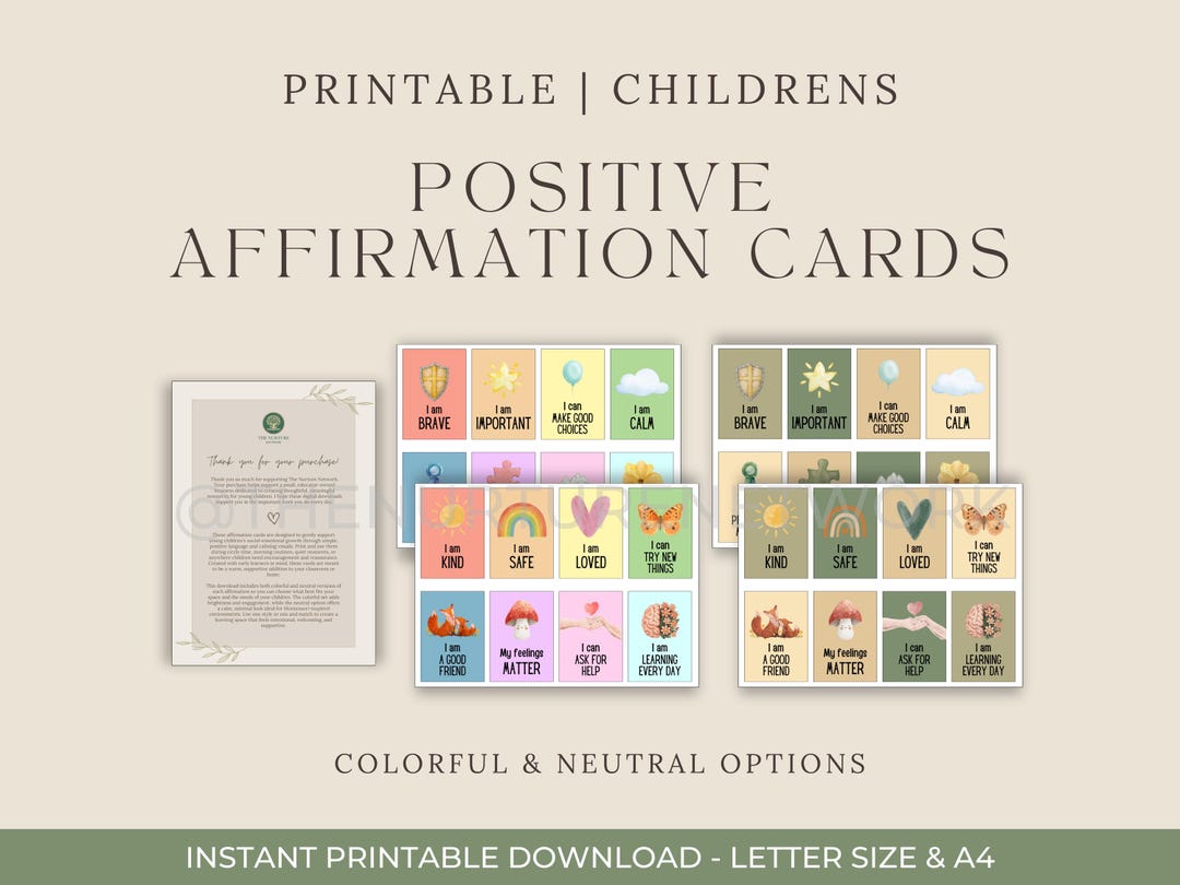 Positive Affirmations for Kids Printable | Social Emotional Learning ...
