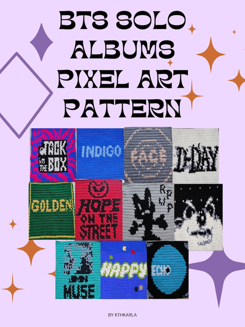 BTS Solo Albums - Pixel Art Pattern - Etsy