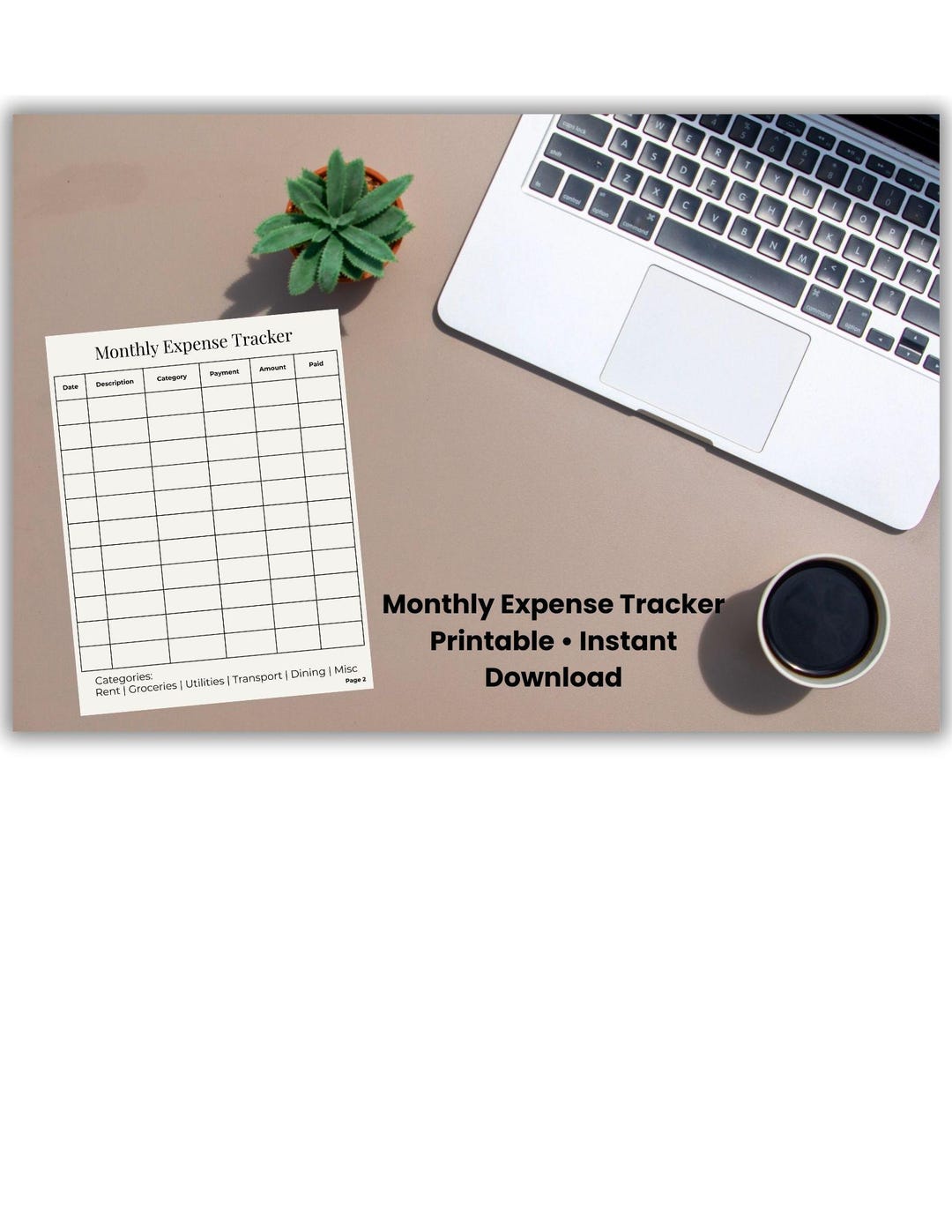 Expense Tracker Printable | Daily Spending Log for Budgeting | Canva ...