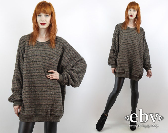 Vintage 90s Striped Oversized Sweater 3X 4X Plus Size Sweater Oversized ...