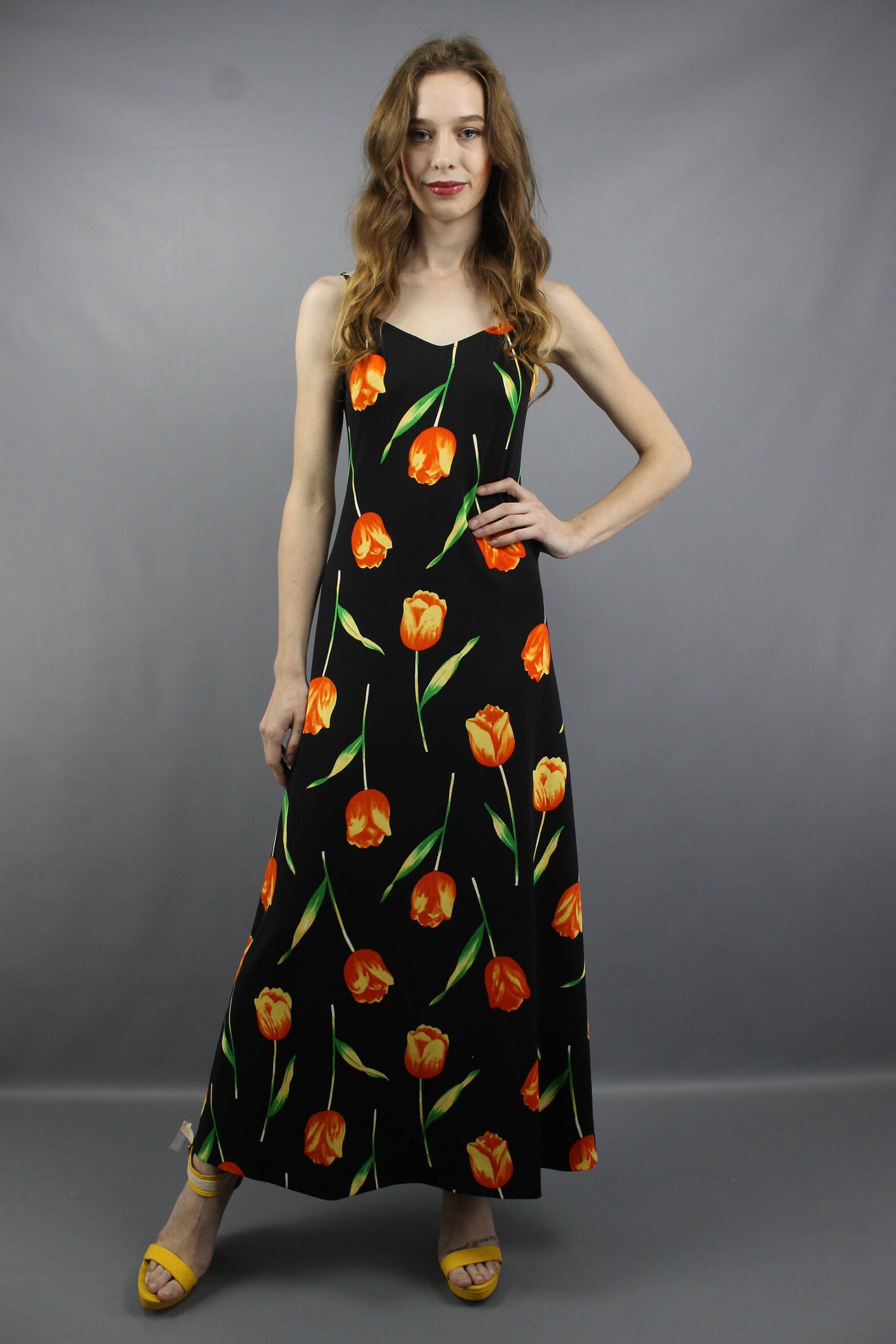 70s Maxi Dress Black Floral Maxi Dress Hippie Dress Hippy | Etsy