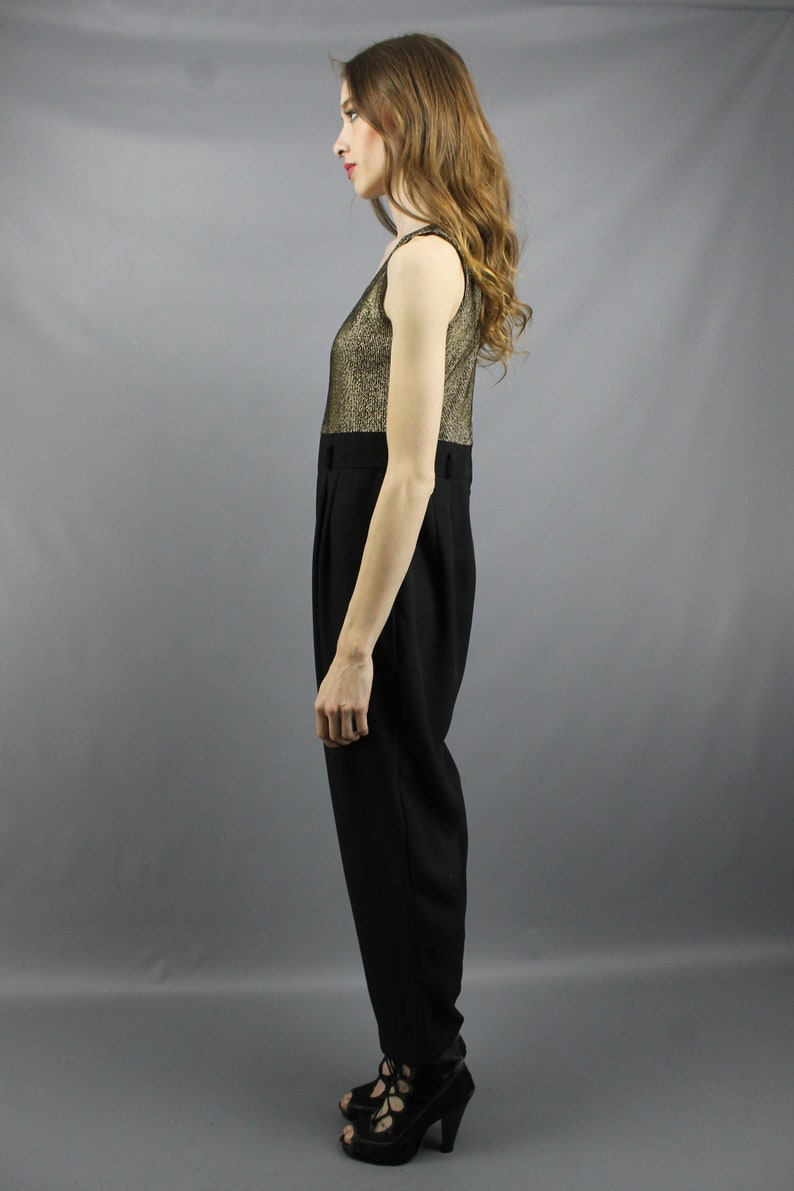 Metallic Jumpsuit Gold Jumpsuit 90s Jumper 1990s Jumper Black | Etsy