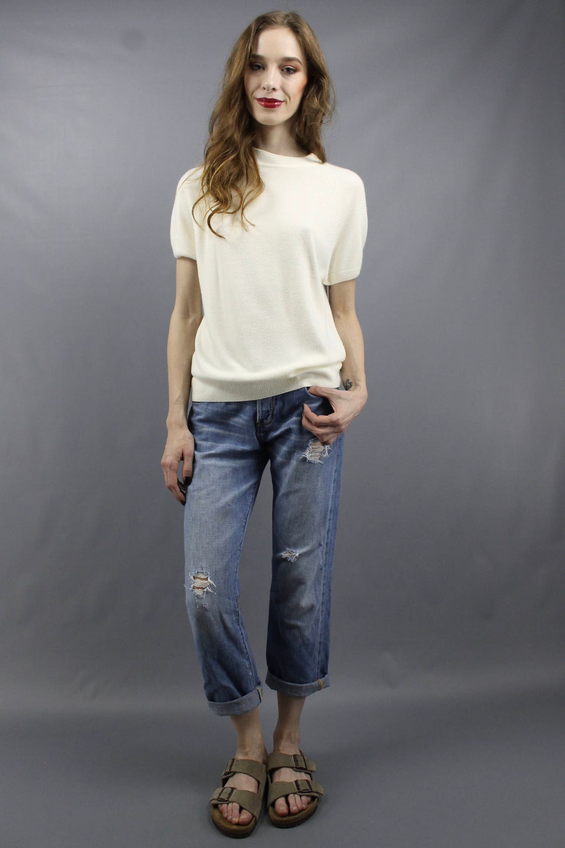 Cream Minimal Sweater Soft Sweater Mock Neck Sweater - Etsy