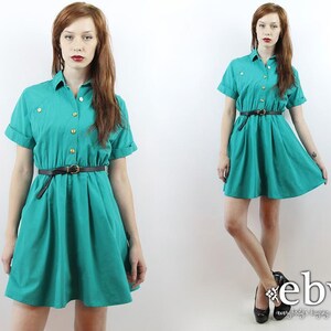 Secretary Dress Day Dress Work Dress Green Dress Teal Dress | Etsy