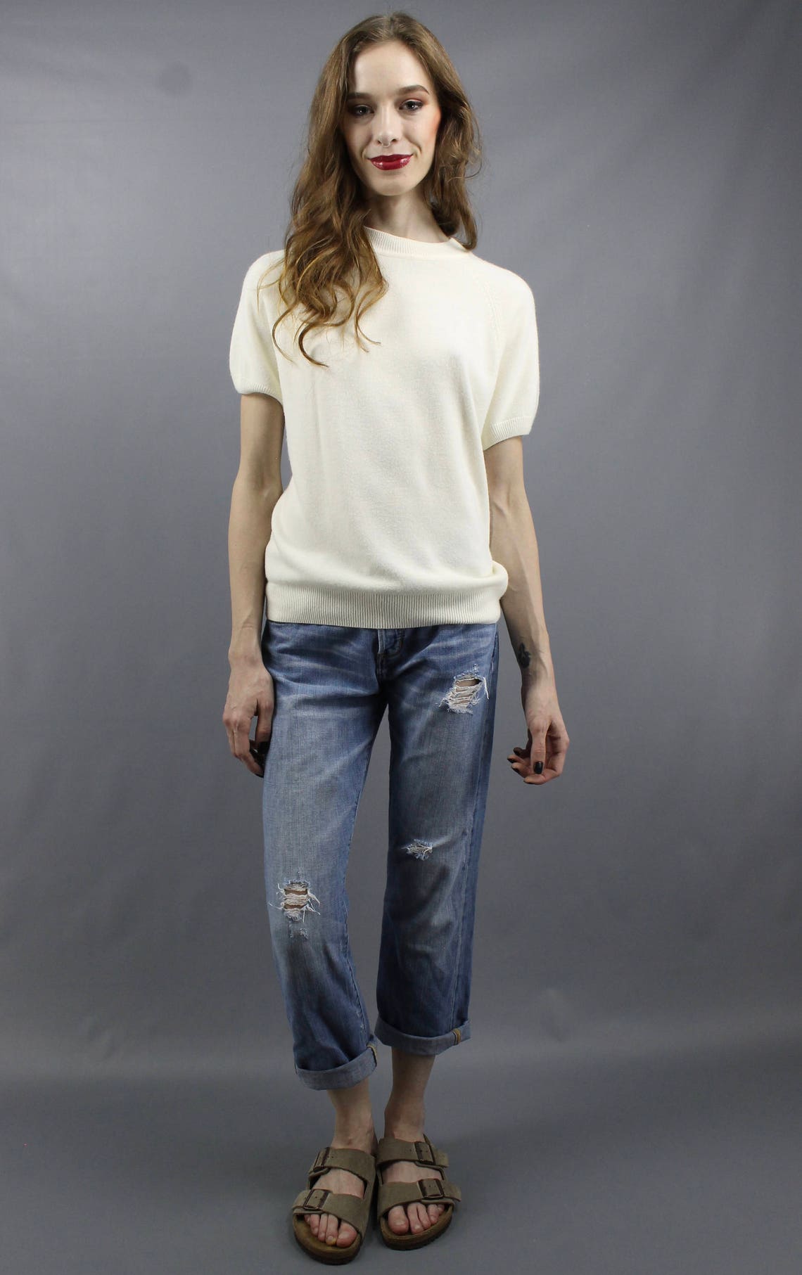 Cream Minimal Sweater Soft Sweater Mock Neck Sweater - Etsy