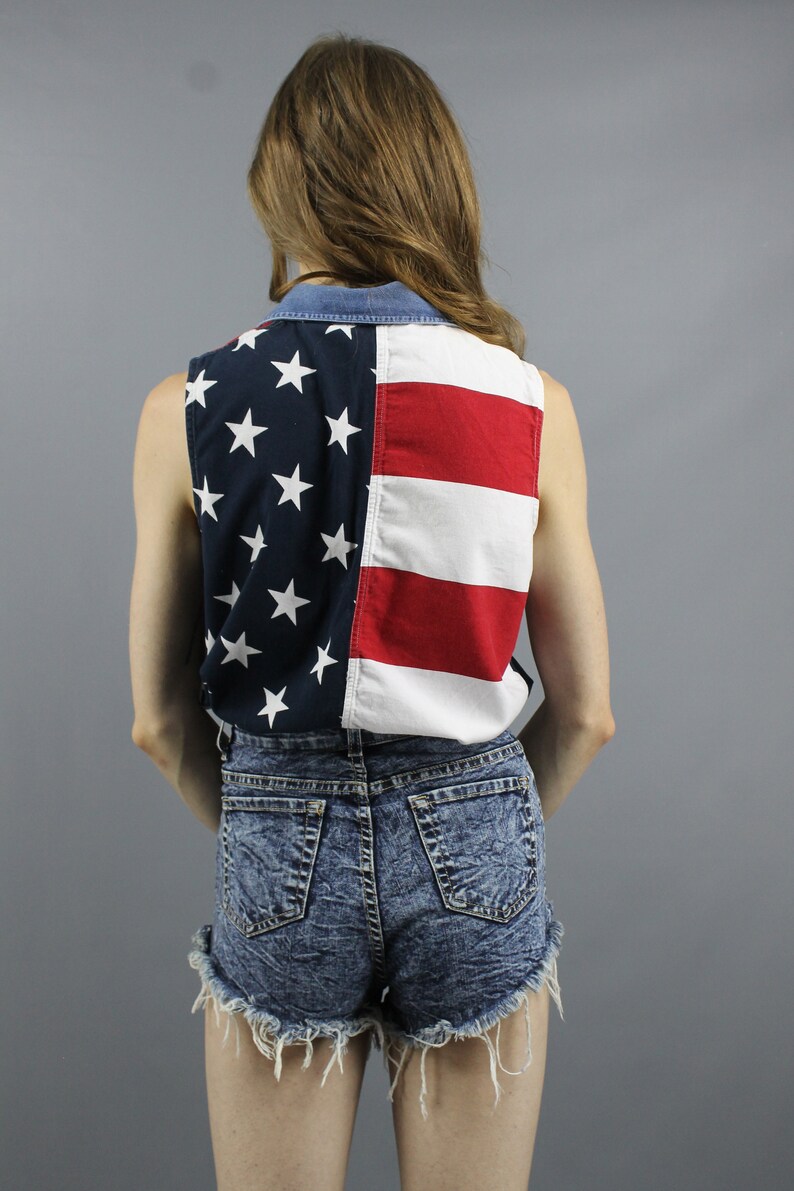 American Flag Top American Flag Crop Top USA Crop Top USA | Etsy