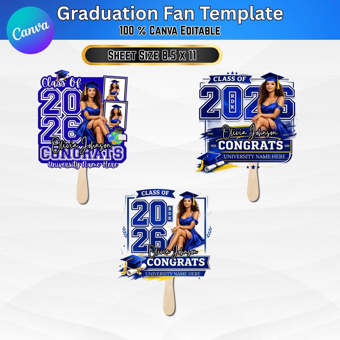 Graduation Fan 2026 Design | Personalized Graduation Hand Fan | Senior ...