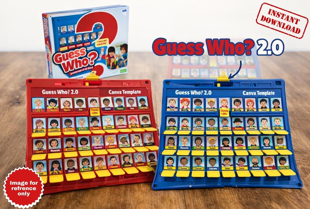 Guess Who Template | Custom Guess Who 2.0 | Canva Template | Guess Who ...