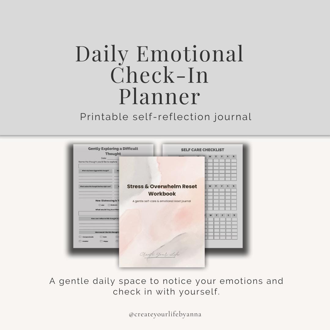 Daily Emotional Check-in Planner | Printable Emotional Awarness Journal ...