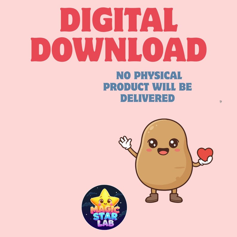 Funny Potato Valentines Cards, Non-candy Classroom Valentines (digital ...
