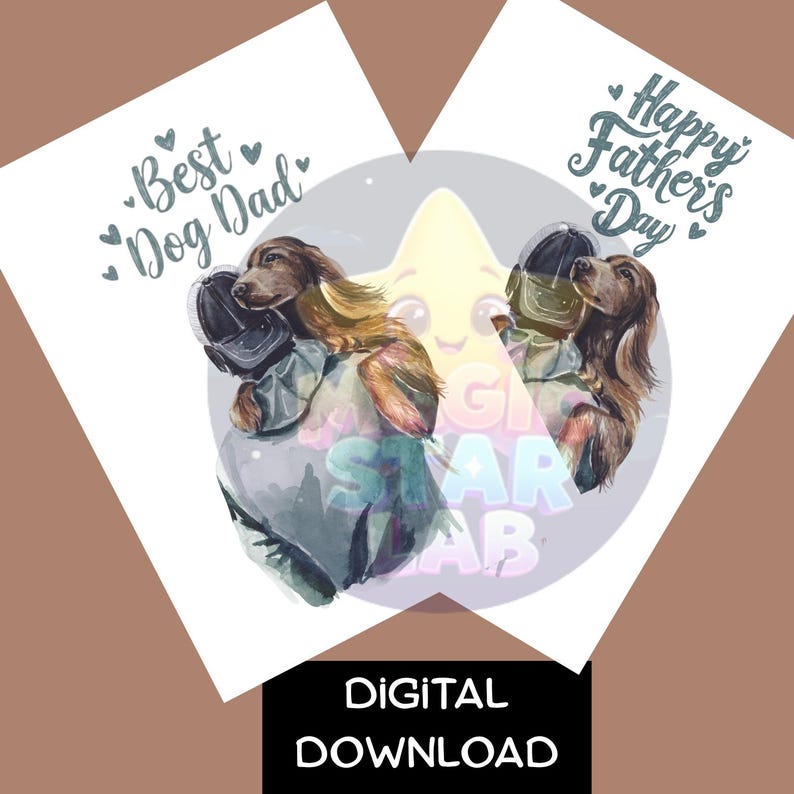 Dog Dad Father's Day Card, Printable Gift From Dog (digital Download ...