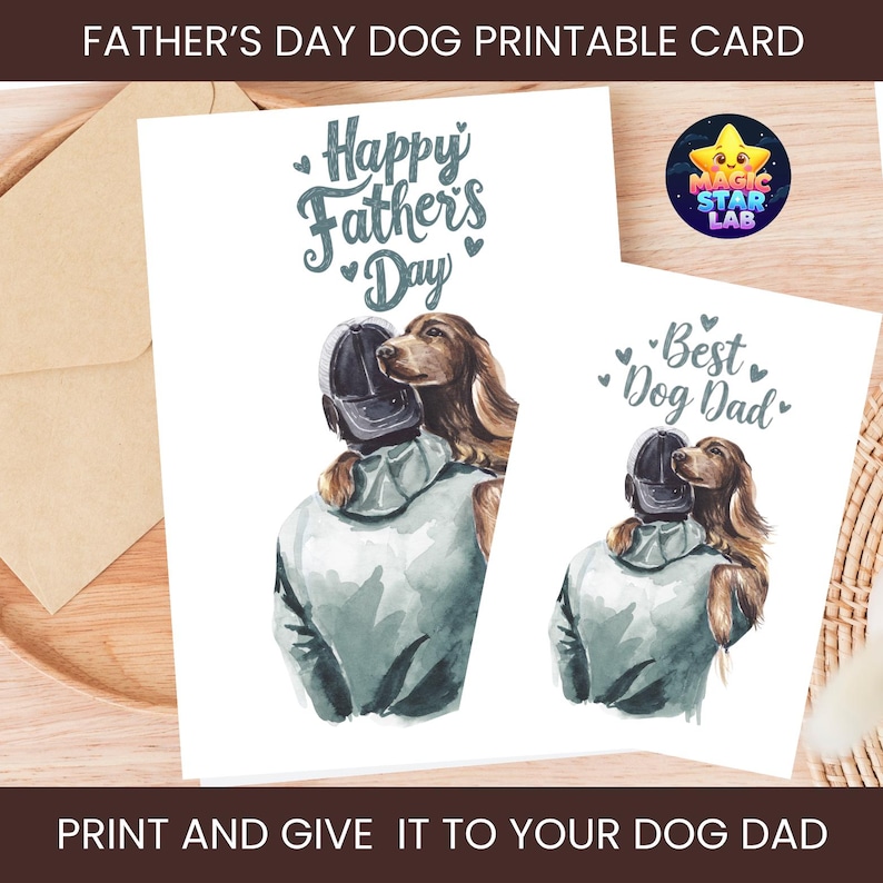 Dog Dad Father's Day Card, Printable Gift From Dog (digital Download ...