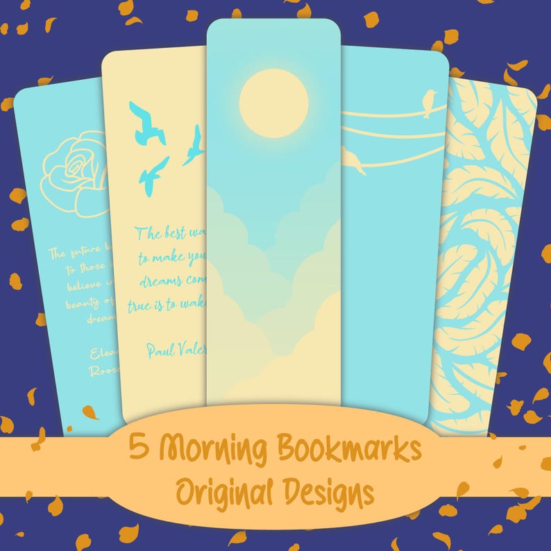 5 Morning Printable Bookmarks Collection | Minimalist Cute Original ...