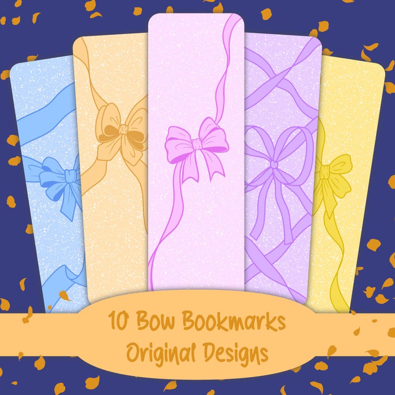 10 Bows Printable Bookmarks Collection | Minimalist Girly Original ...