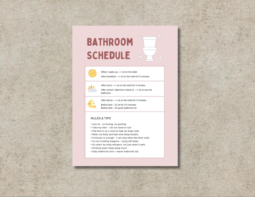 Bathroom Schedule for Kids | Printable Toilet Routine Chart | Daily ...