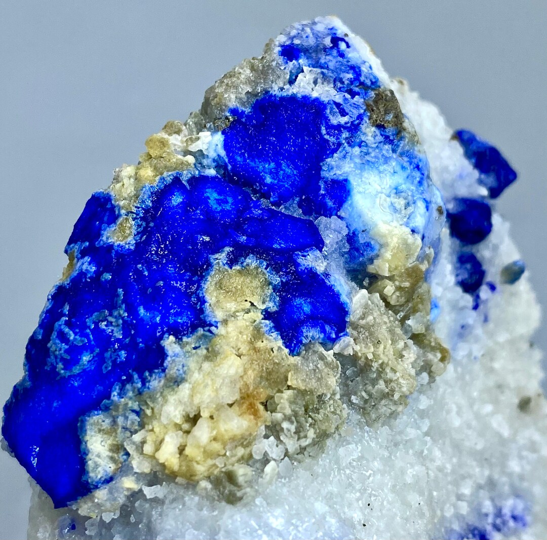 160 Gram Unique Rare Natural Royal Blue LAZURITE With PYRITE Crystal on ...