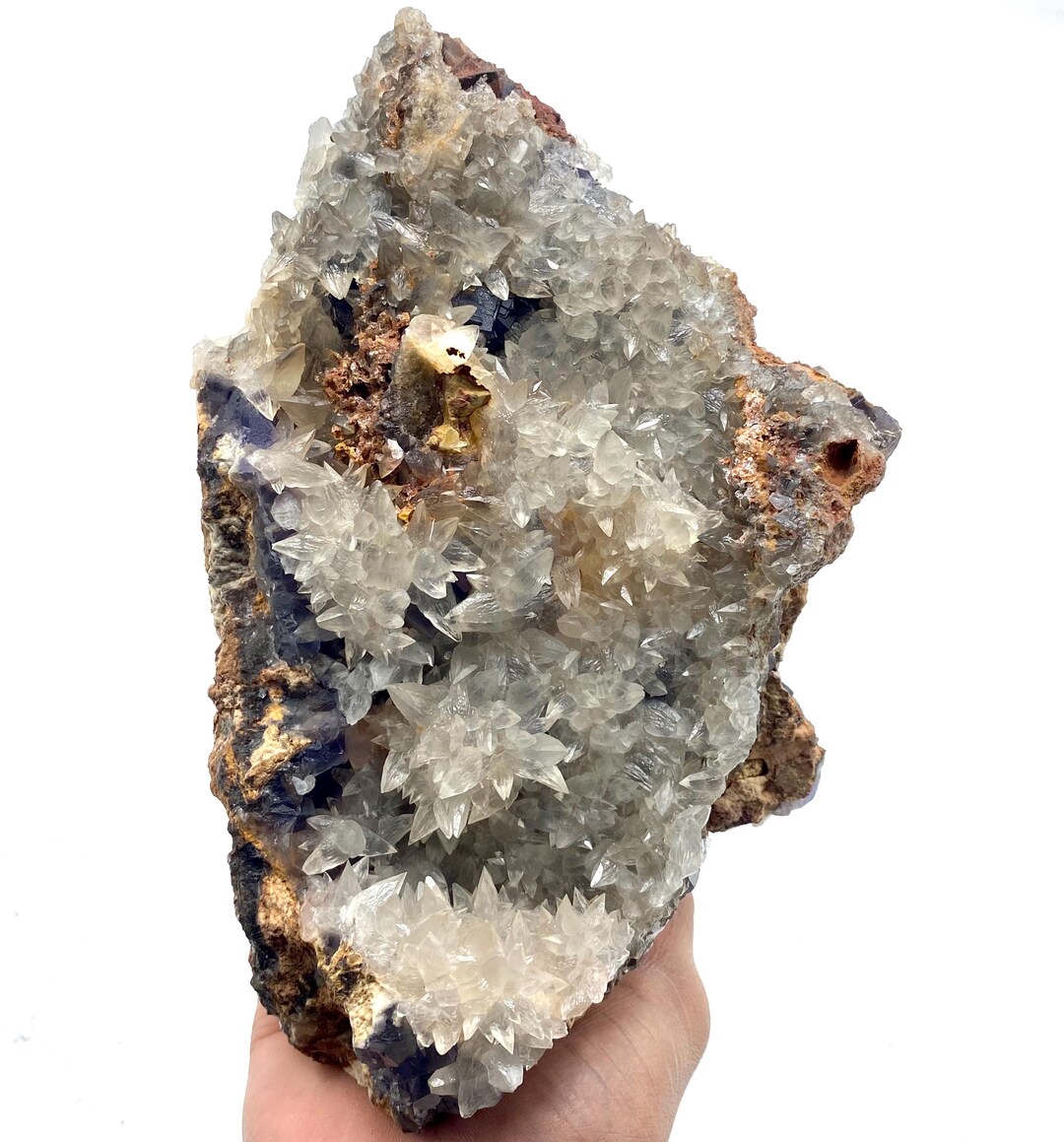 2.1 Kg Unique Large Piece! Natural Dog Tooth CALCITE With FLUORITE ...