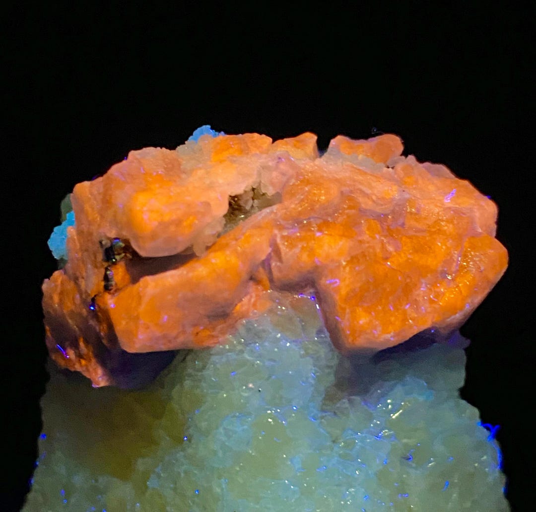 127 Gram Unique Rare Natural Fluorescent Blue AFGHANITE With PYRITE ...