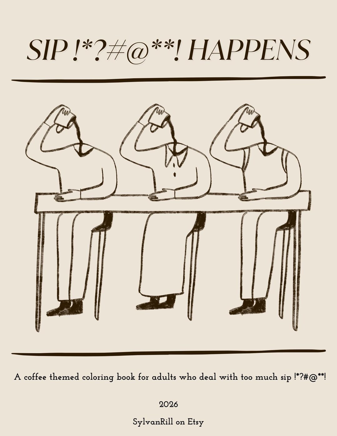 Sip Happens - Mindful Colouring Book - Etsy