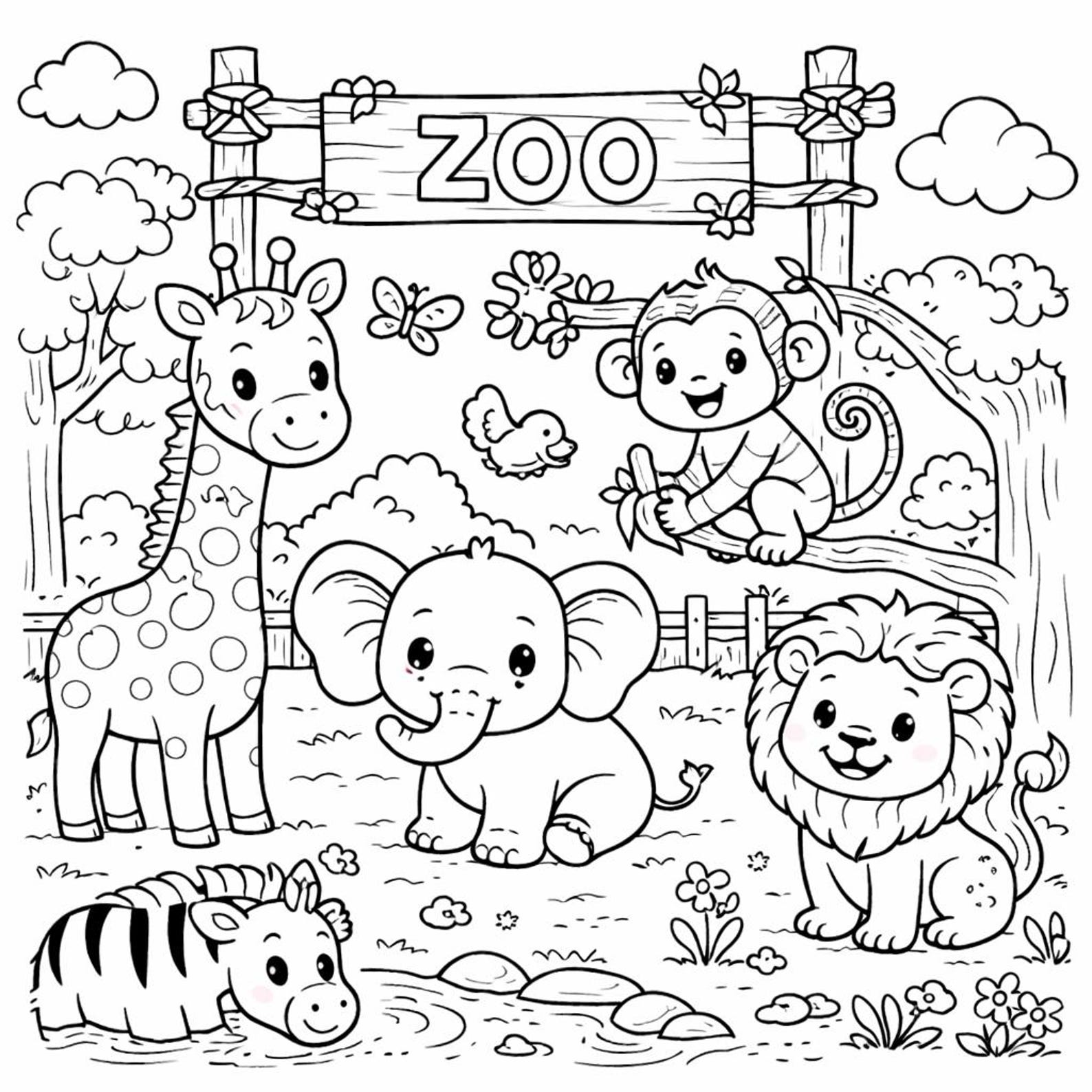 Adorable Woodland Friends Coloring Page – Digital Download for Kids - Etsy