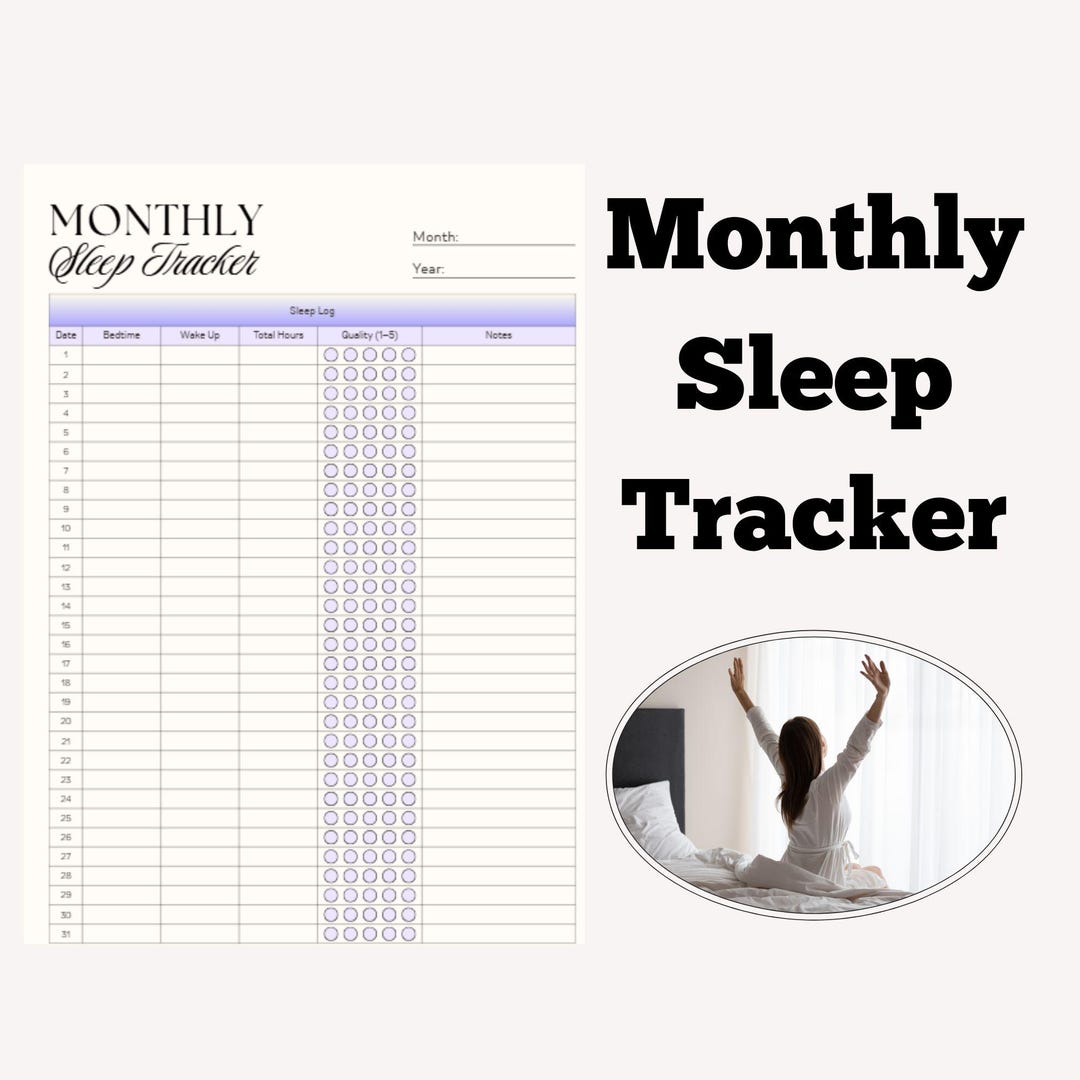 A5 Monthly Sleep Tracker, Printable Journal Page (canva Editable ...