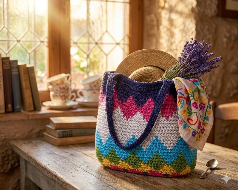 Easy Summer Crochet Tote Bag Pattern PDF Tutorial, Beginner DIY ...