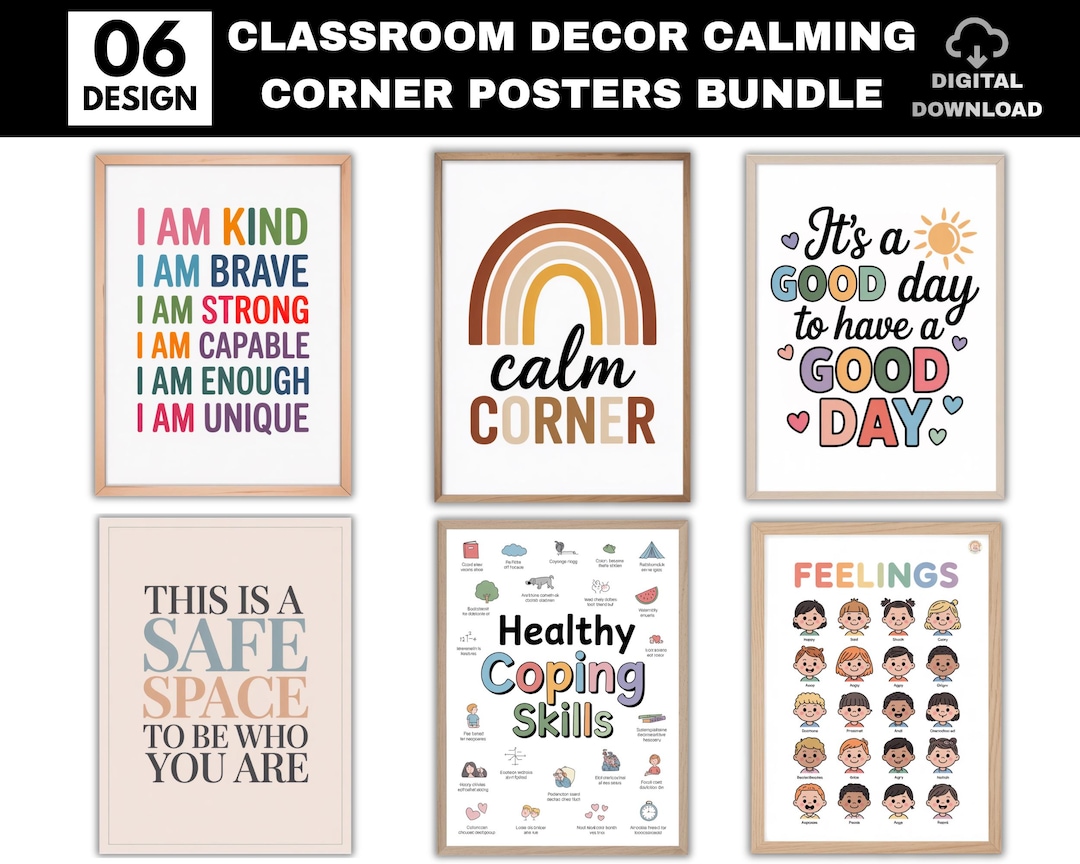 Calming Corner Classroom Decor Bundle | Printable Calm Down Posters ...