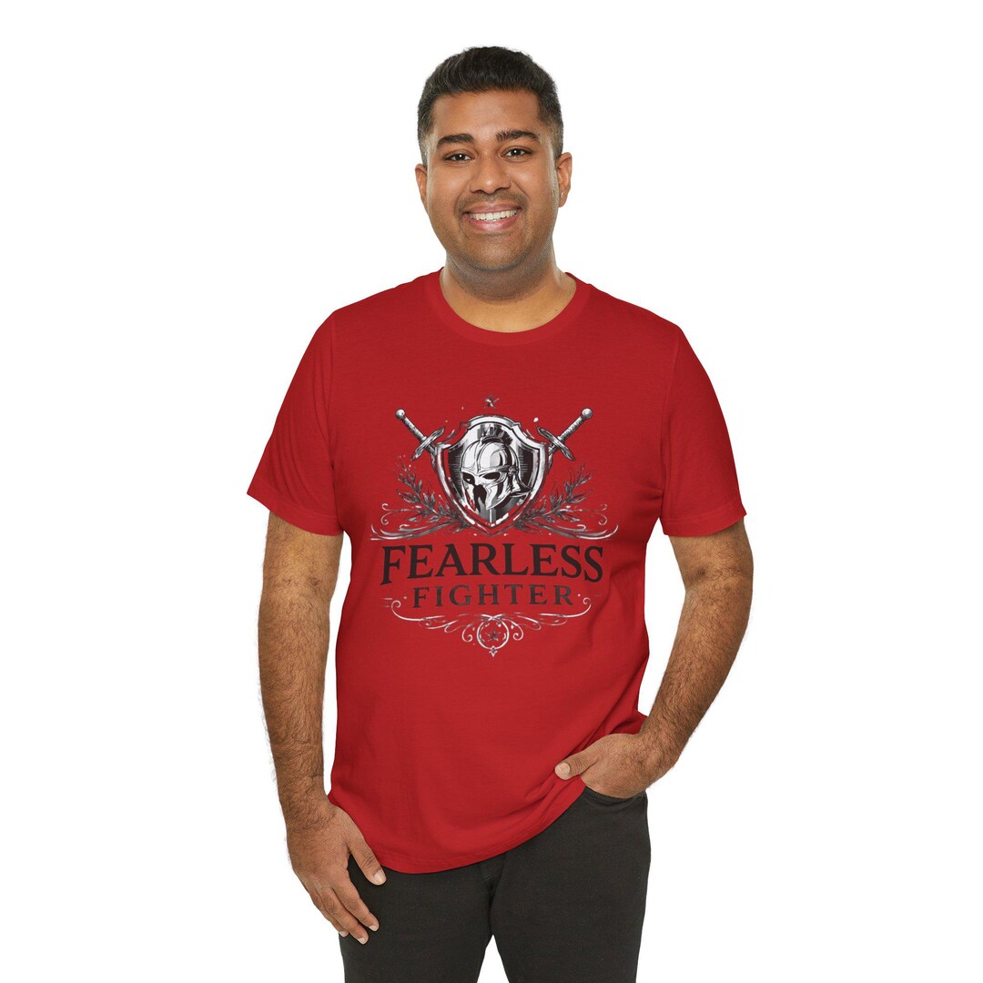 Fearless Fighter Tee | Knight Helmet Crest, Swords Emblem - Etsy