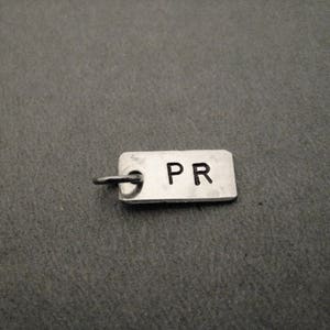ONE (1) PR Personal Record Pendant Only - Hand Hammered Nickel Silver ...