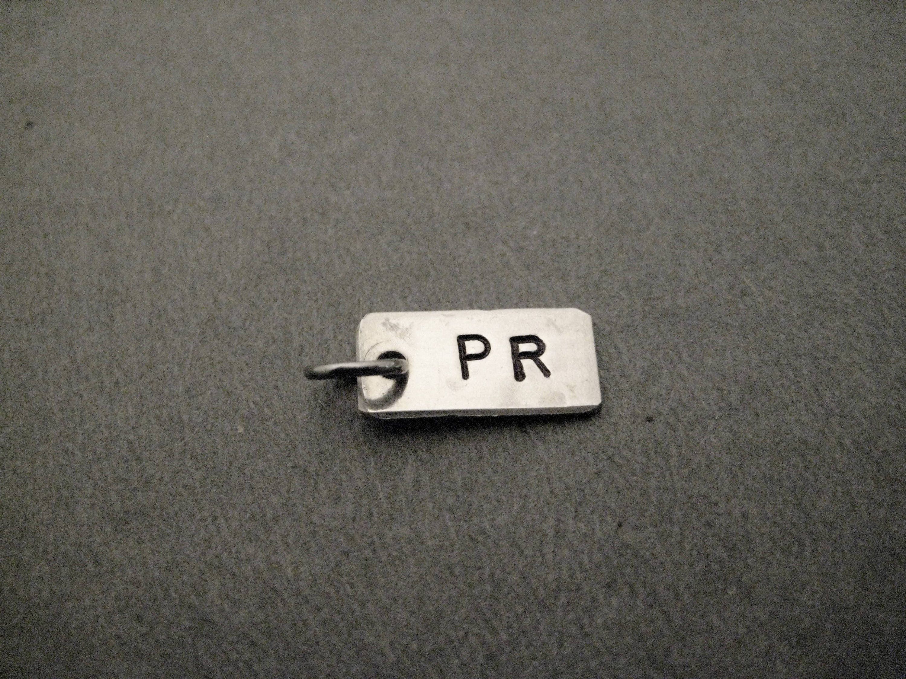 ONE (1) PR Personal Record Pendant Only - Hand Hammered Nickel Silver ...