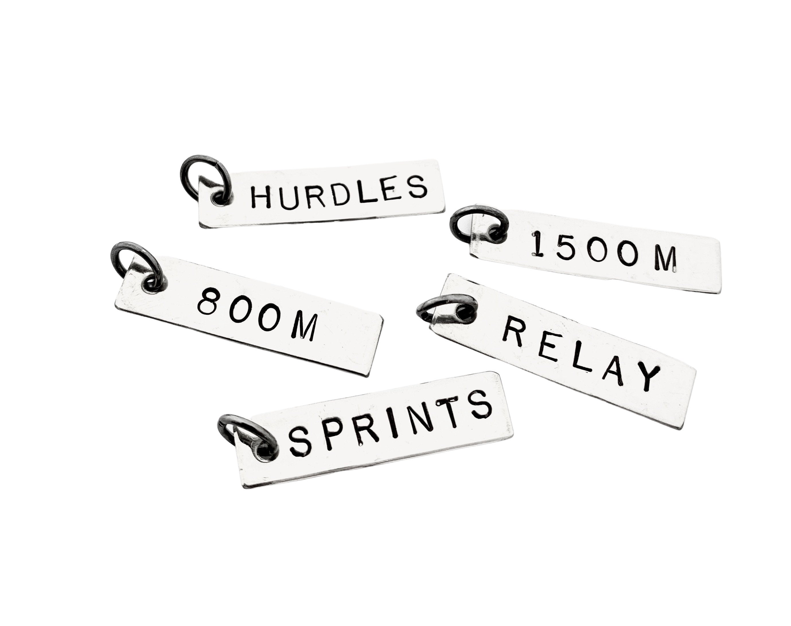 2 TRACK EVENTS Necklace/bracelet/key Chain/bag Tag on Stainless Steel ...