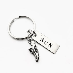 Run RUNNER Key Chain / Bag Tag - Shoe Plus Large RUN Pendant on Ball ...
