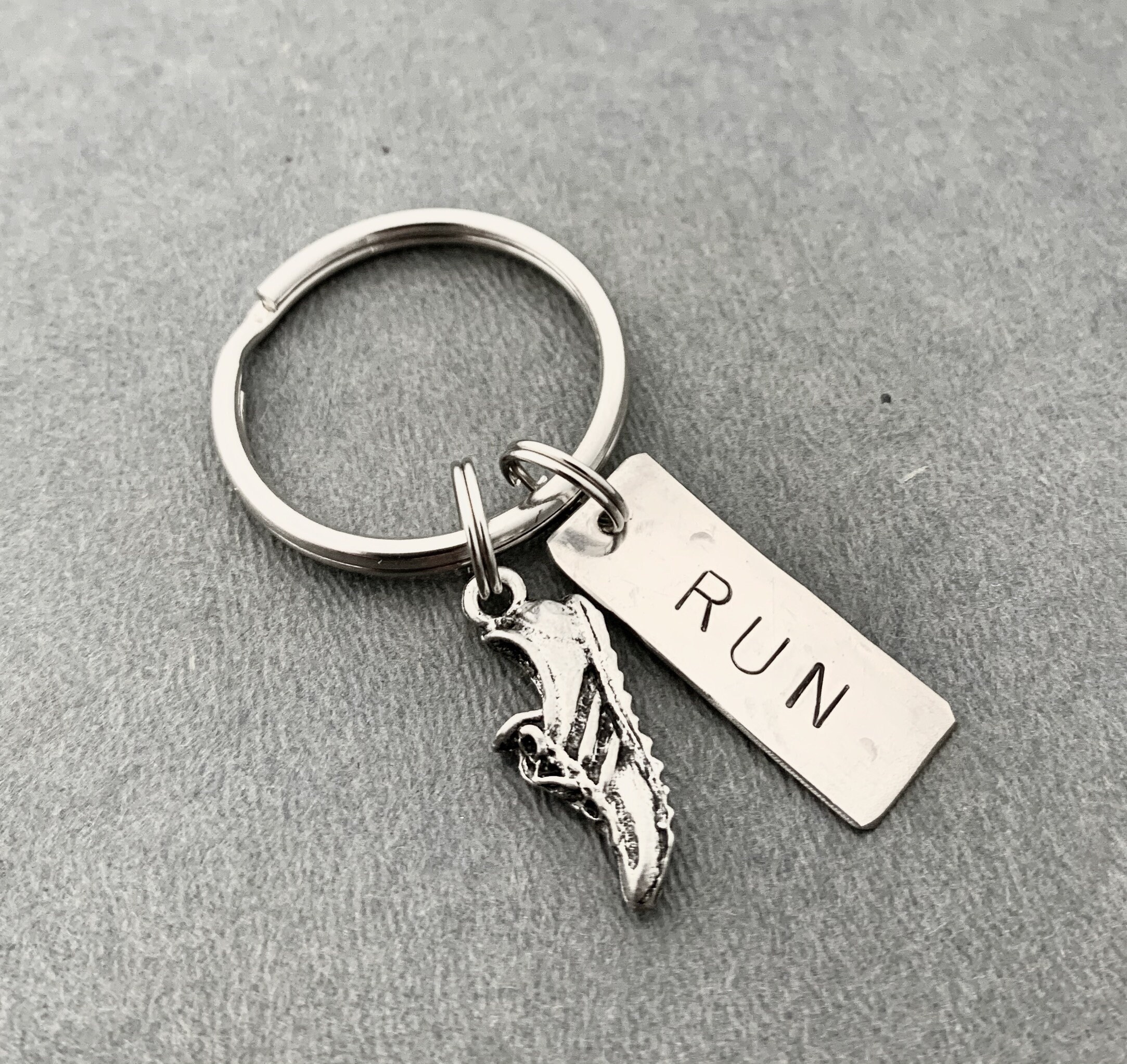 Run RUNNER Key Chain / Bag Tag - Shoe Plus Large RUN Pendant on Ball ...