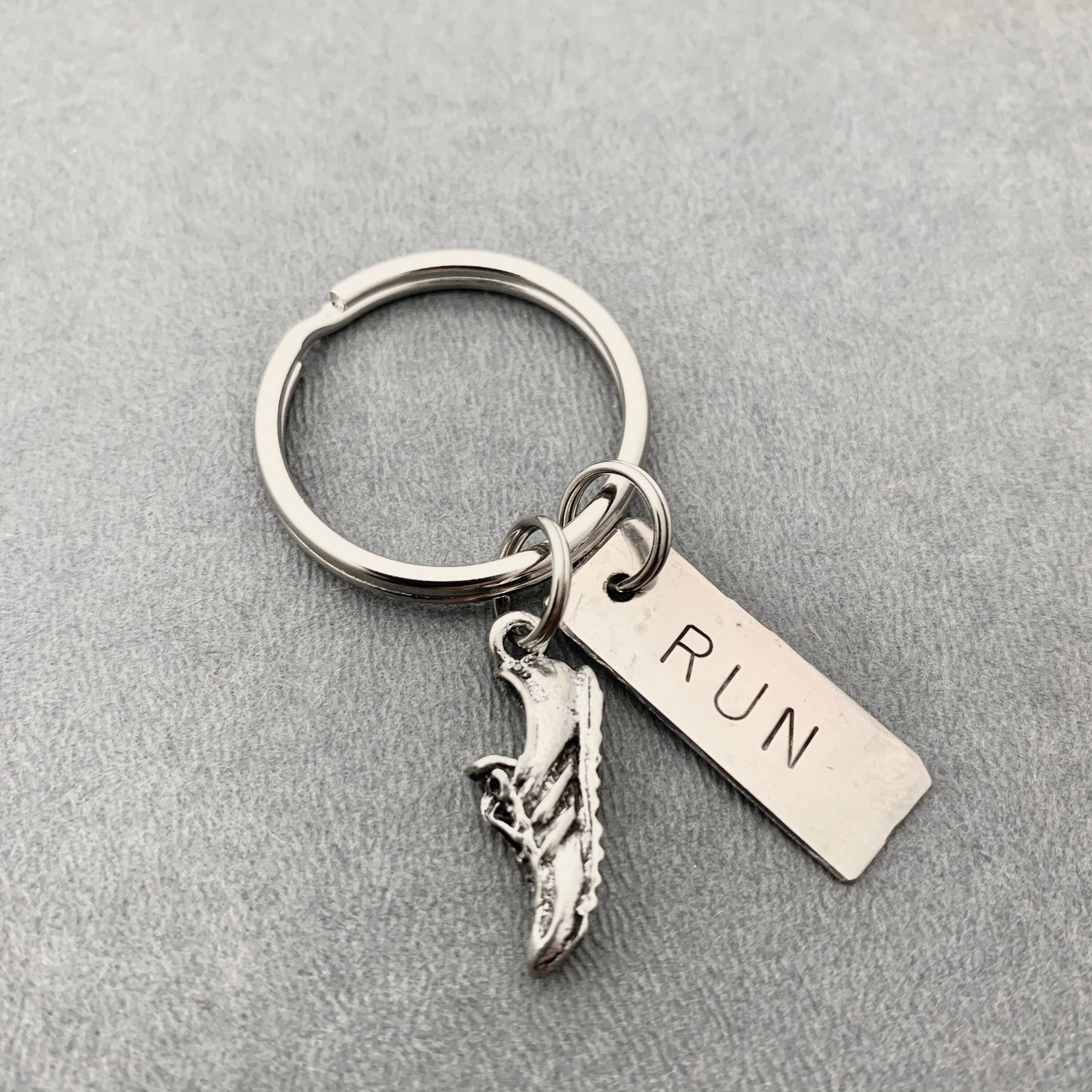 Run RUNNER Key Chain / Bag Tag - Shoe Plus Large RUN Pendant on Ball ...
